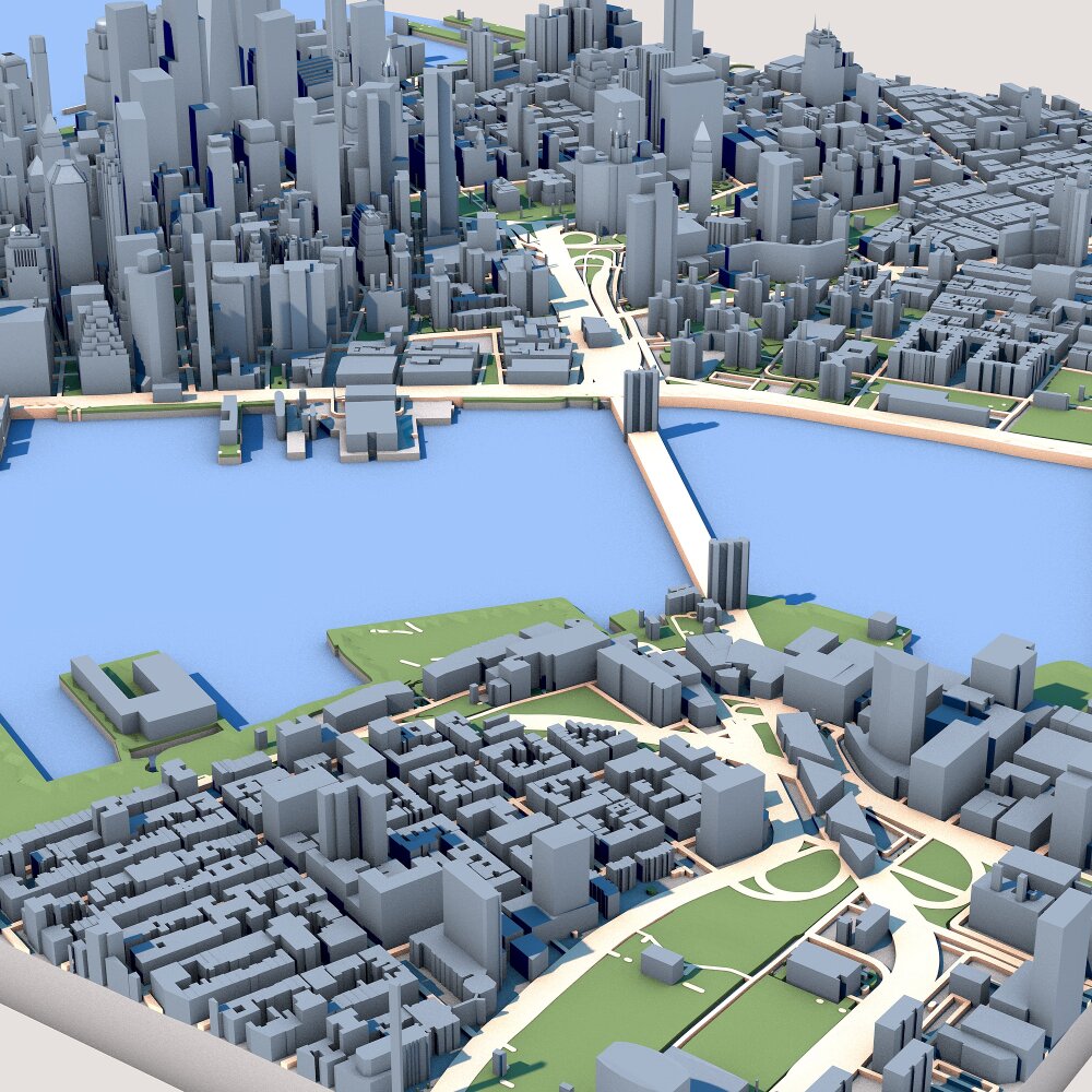 Manhattan Island New York United States 3D model - Download City on ...