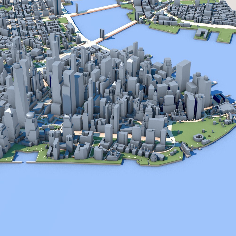 Manhattan Island New York United States 3D model - Download City on ...