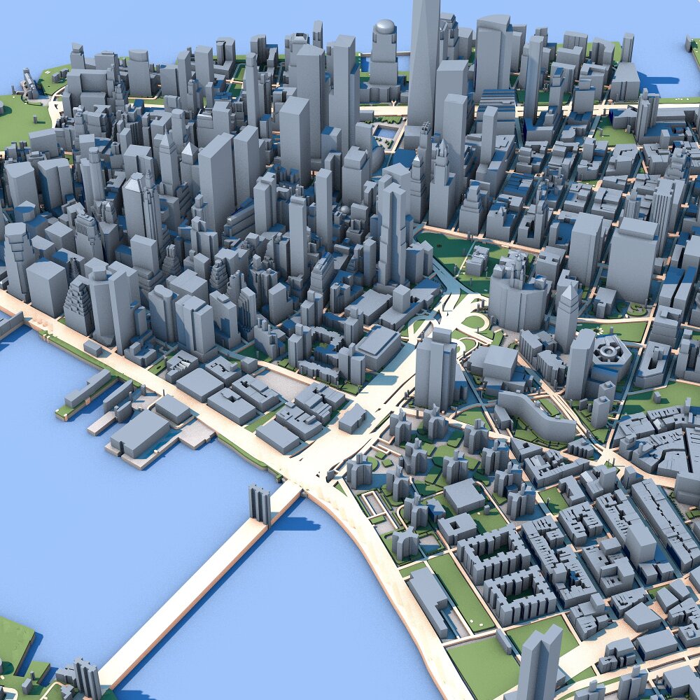 Manhattan Island New York United States 3D model - Download City on ...