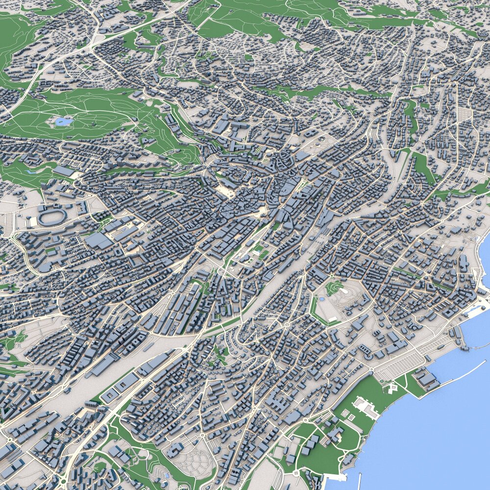 Lausanne City Switzerland 3D model - Download City on 3DModels.org