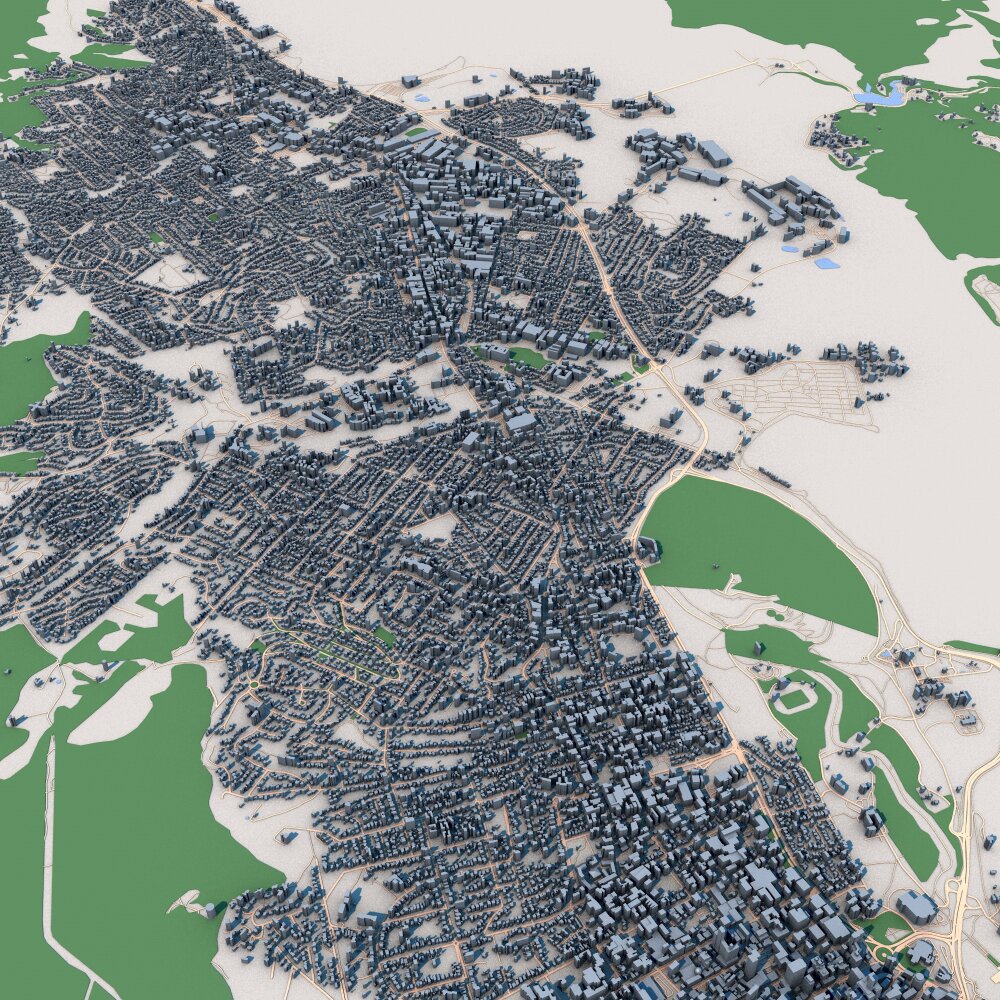 Hobart City Australia 3D model - Download City on 3DModels.org