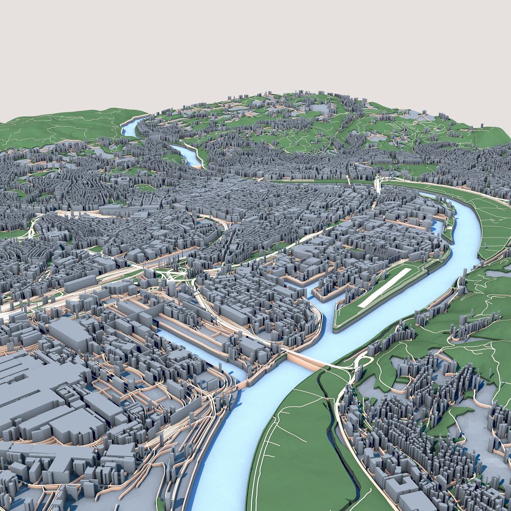 Linz City in Austria 3D model - Download City on 3DModels.org