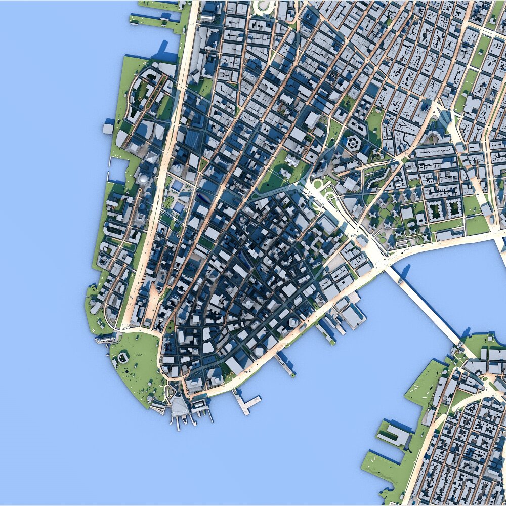Manhattan Island New York USA 3D model - Download City on 3DModels.org
