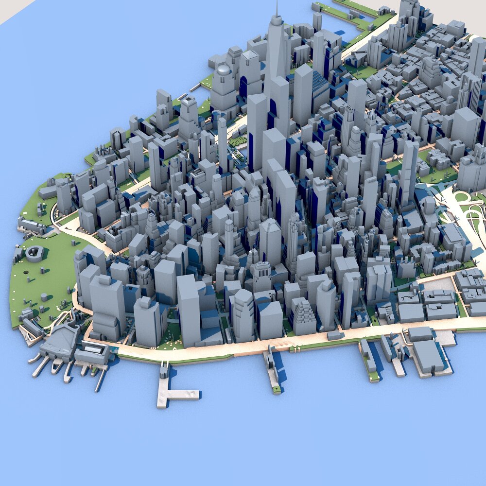Manhattan Island New York USA 3D model - Download City on 3DModels.org