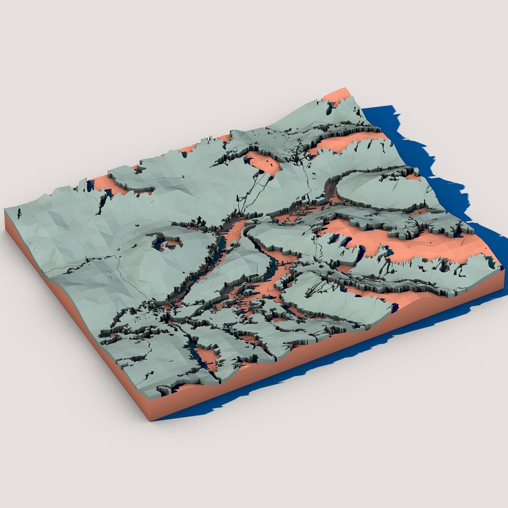 Stylized Low Poly Valley Landscape 3D model - Download Landscapes on ...