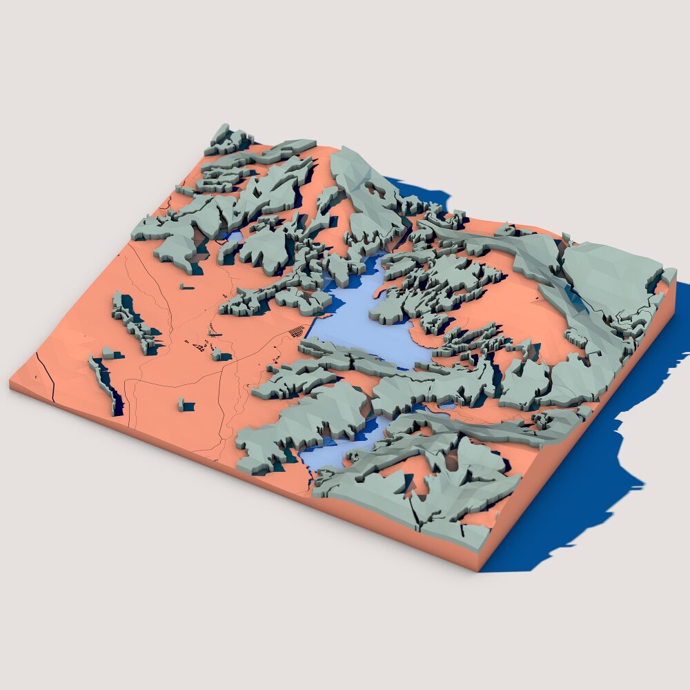 Abstract Low Poly Landscape 3D model - Download Landscapes on 3DModels.org