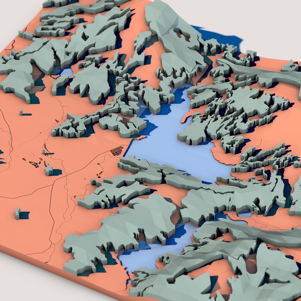 Abstract Low Poly Landscape 3D model - Download Landscapes on 3DModels.org