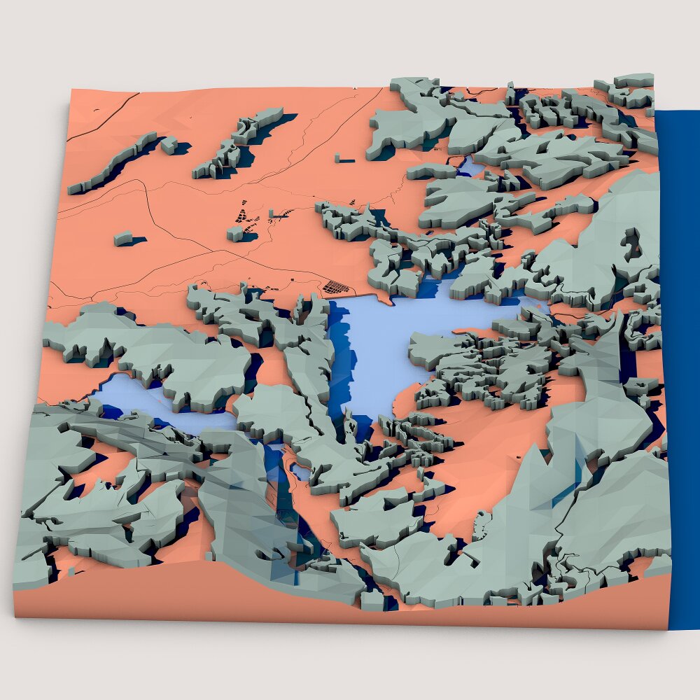 Abstract Low Poly Landscape 3D model - Download Landscapes on 3DModels.org
