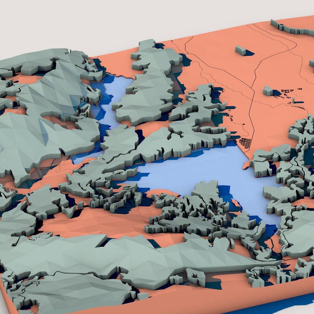 Abstract Low Poly Landscape 3D model - Download Landscapes on 3DModels.org