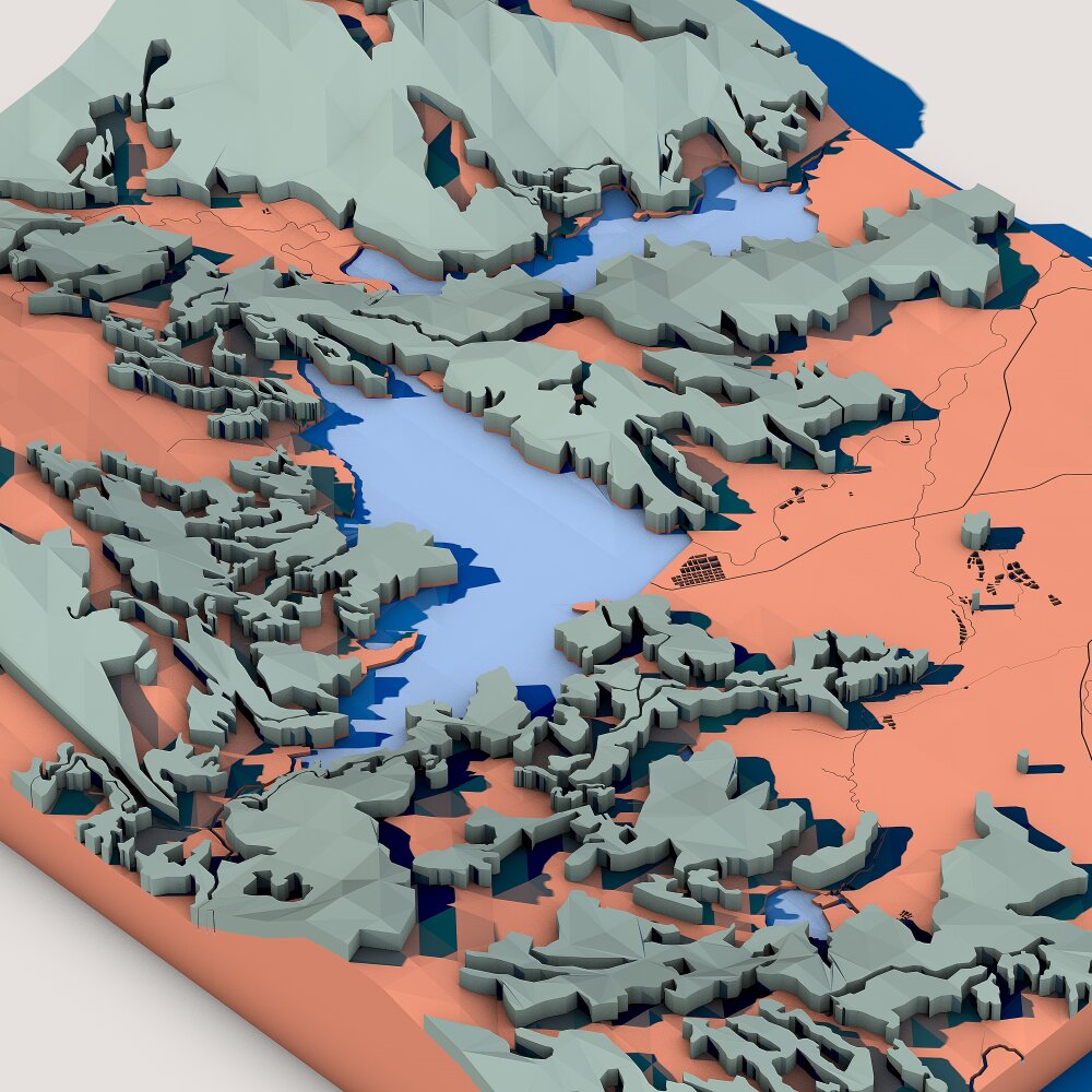 Abstract Low Poly Landscape 3D model - Download Landscapes on 3DModels.org