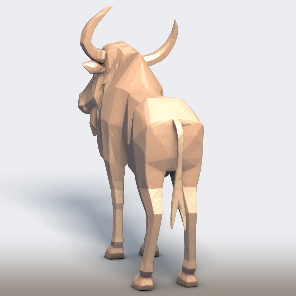 Wildebeest Low Poly 3D Printing Model - Download STL file for Printing ...