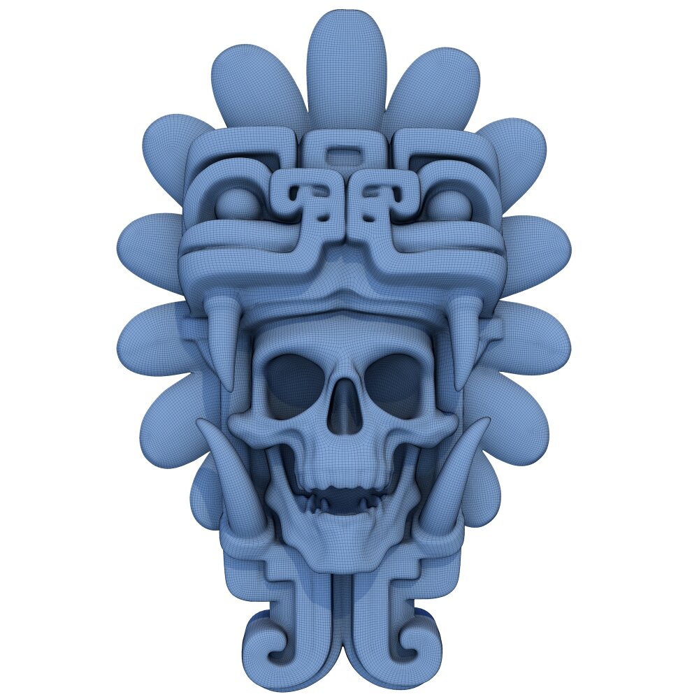 Aztec Skull 3D Printing Model - Download STL file for Printing ...