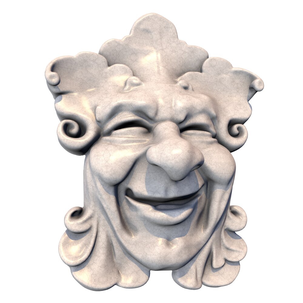 Modèle Sculpture de Visage en Pierre Homme Vert Vol.1 pour Impression ...