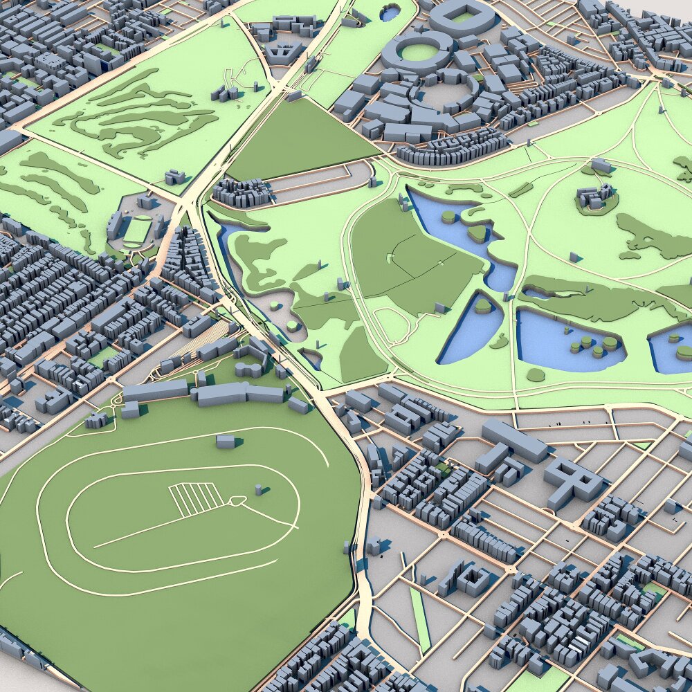 Centennial Park Suburb in Australia 3D model - Download City on ...