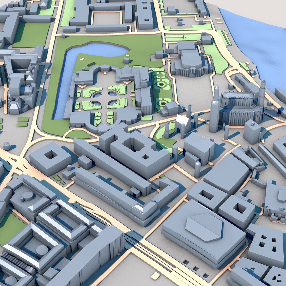 Dresden Cathedral Germany 3D model - Download City on 3DModels.org