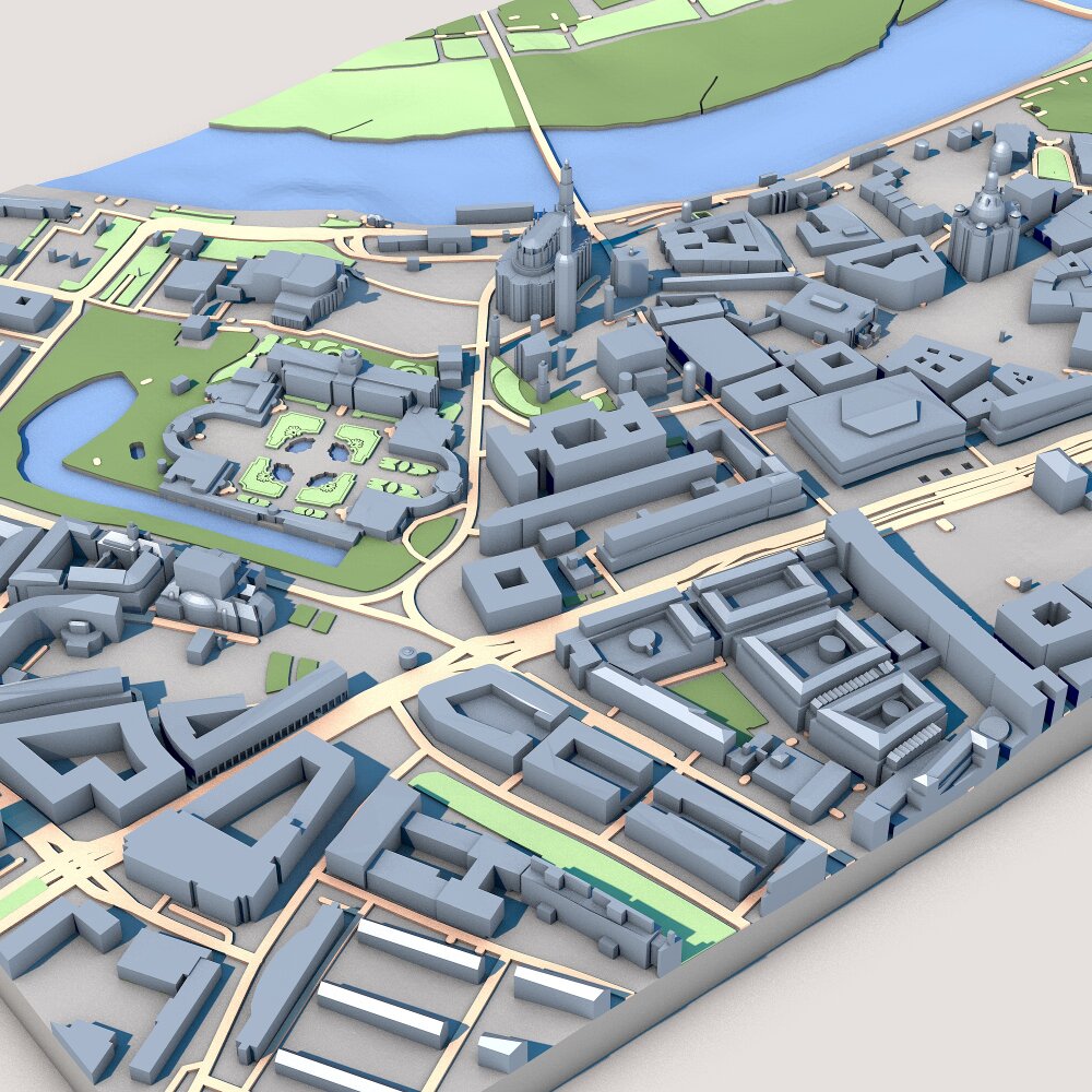 Dresden Cathedral Germany 3D model - Download City on 3DModels.org