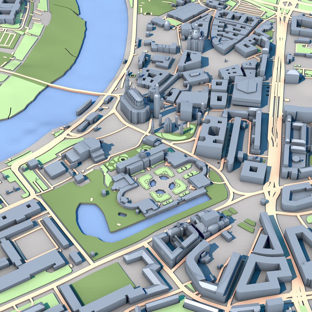 Dresden Cathedral Germany 3D model - Download City on 3DModels.org