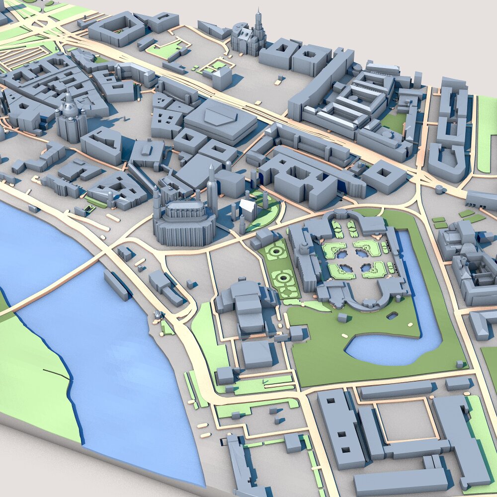 Dresden Cathedral Germany 3D model - Download City on 3DModels.org