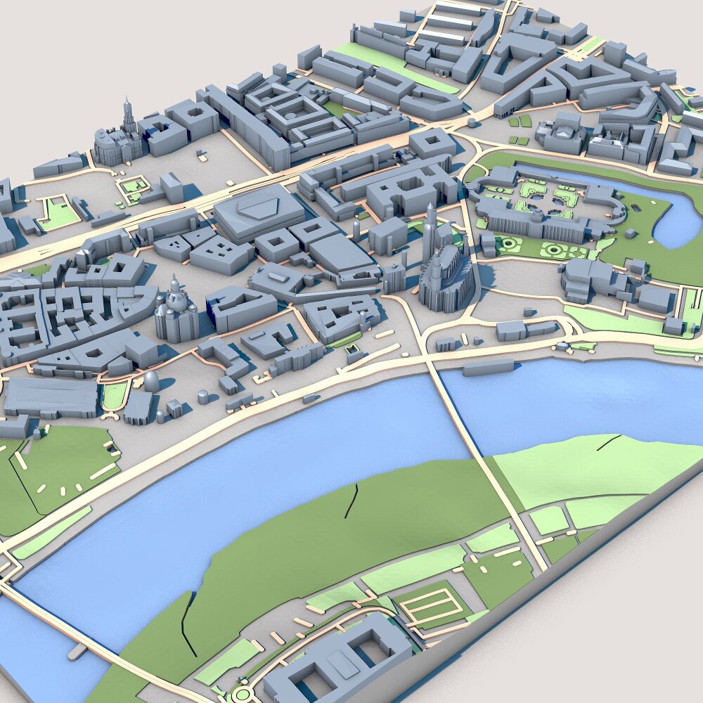Dresden Cathedral Germany 3D model - Download City on 3DModels.org