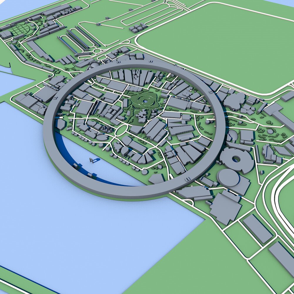 Isla Yumeshima en la Bahía de Osaka Modelo 3D - Descargar Ciudad on ...