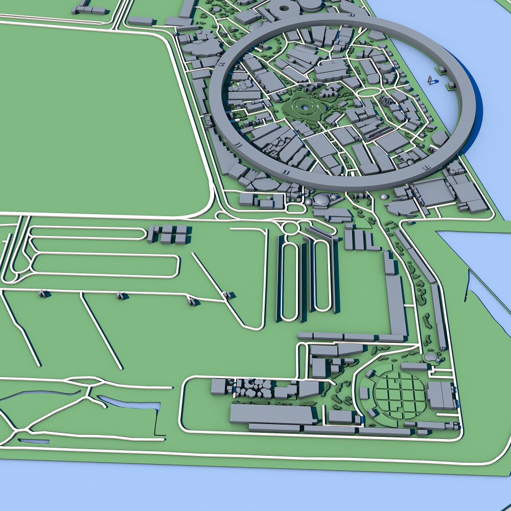 Isla Yumeshima en la Bahía de Osaka Modelo 3D - Descargar Ciudad on ...