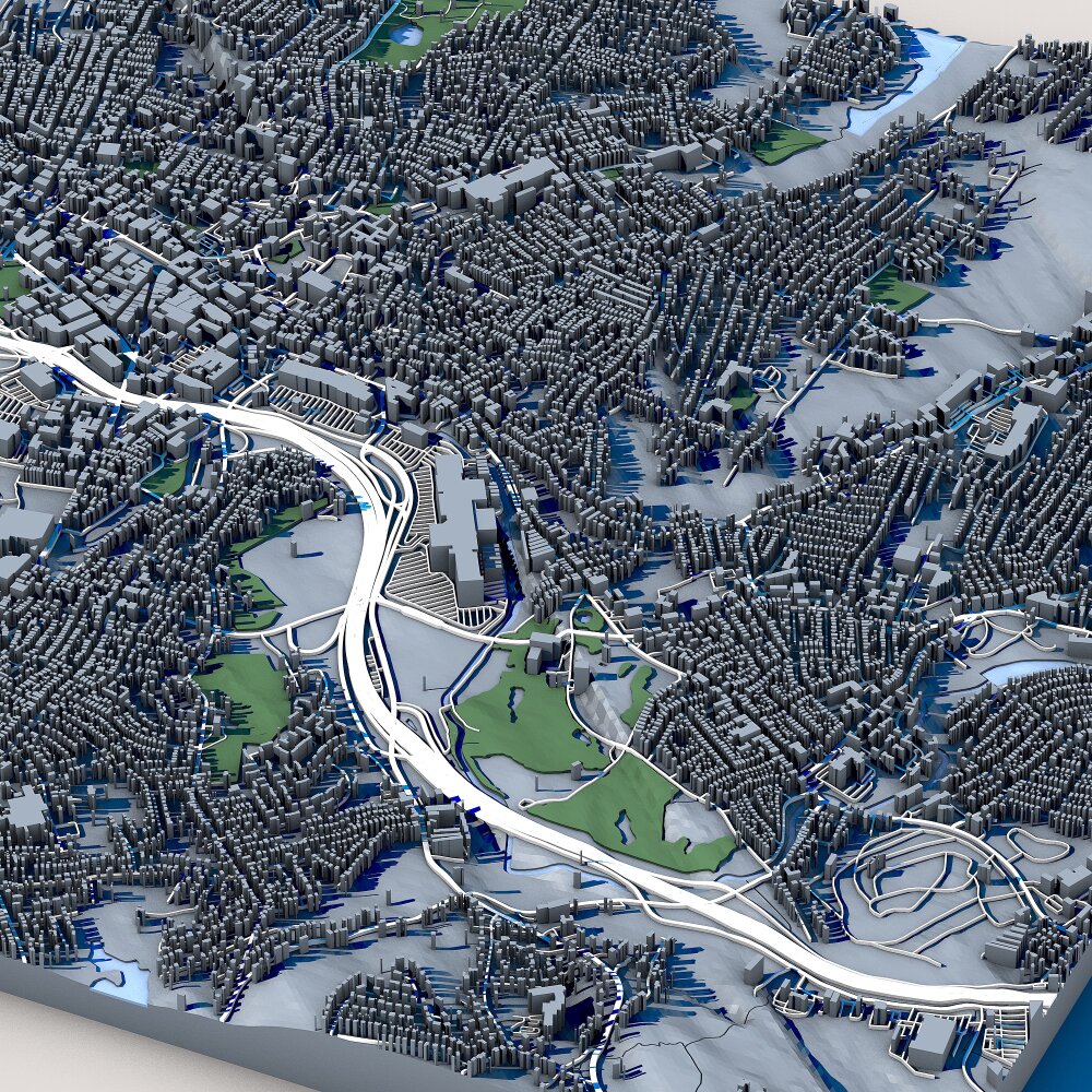 Waterbury City Connecticut United States 3D model - Download City on ...