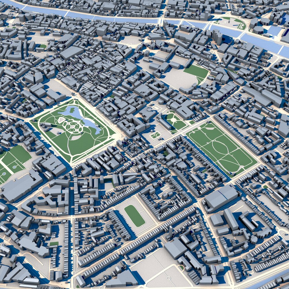 Dublin City Ireland Urban Cityscape 3D model - Download City on ...