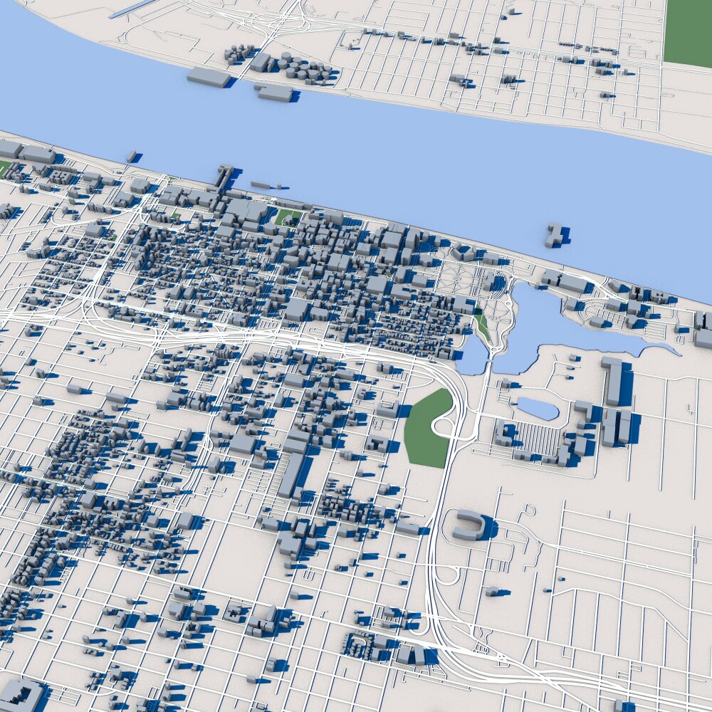 Baton Rouge City Louisiana USA 3D model - Download City on 3DModels.org