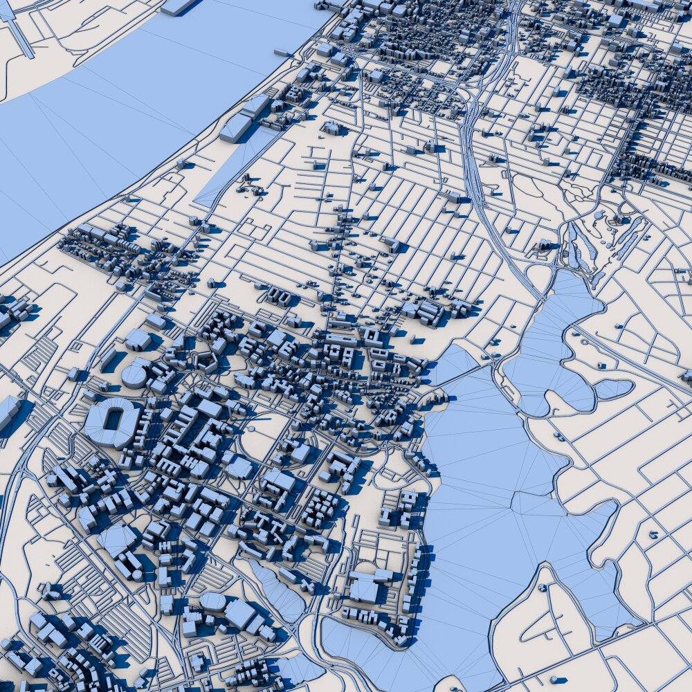 Baton Rouge City Louisiana USA 3D model - Download City on 3DModels.org