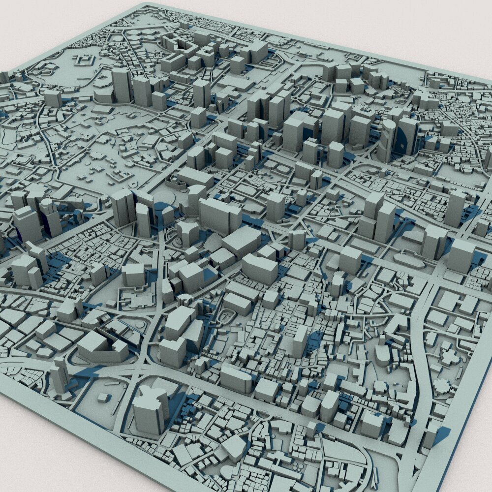 Seoul City South Korea Map 3D model - Download City on 3DModels.org