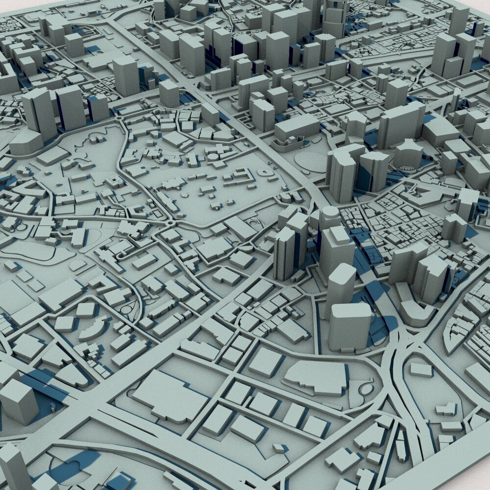 Seoul City South Korea Map 3D model - Download City on 3DModels.org