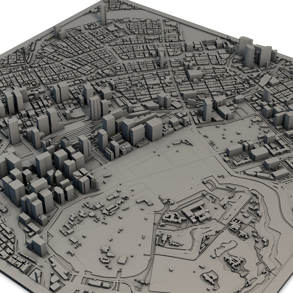Carte de Tokyo au Japon Modèle 3D - Télécharger Villes on 3DModels.org