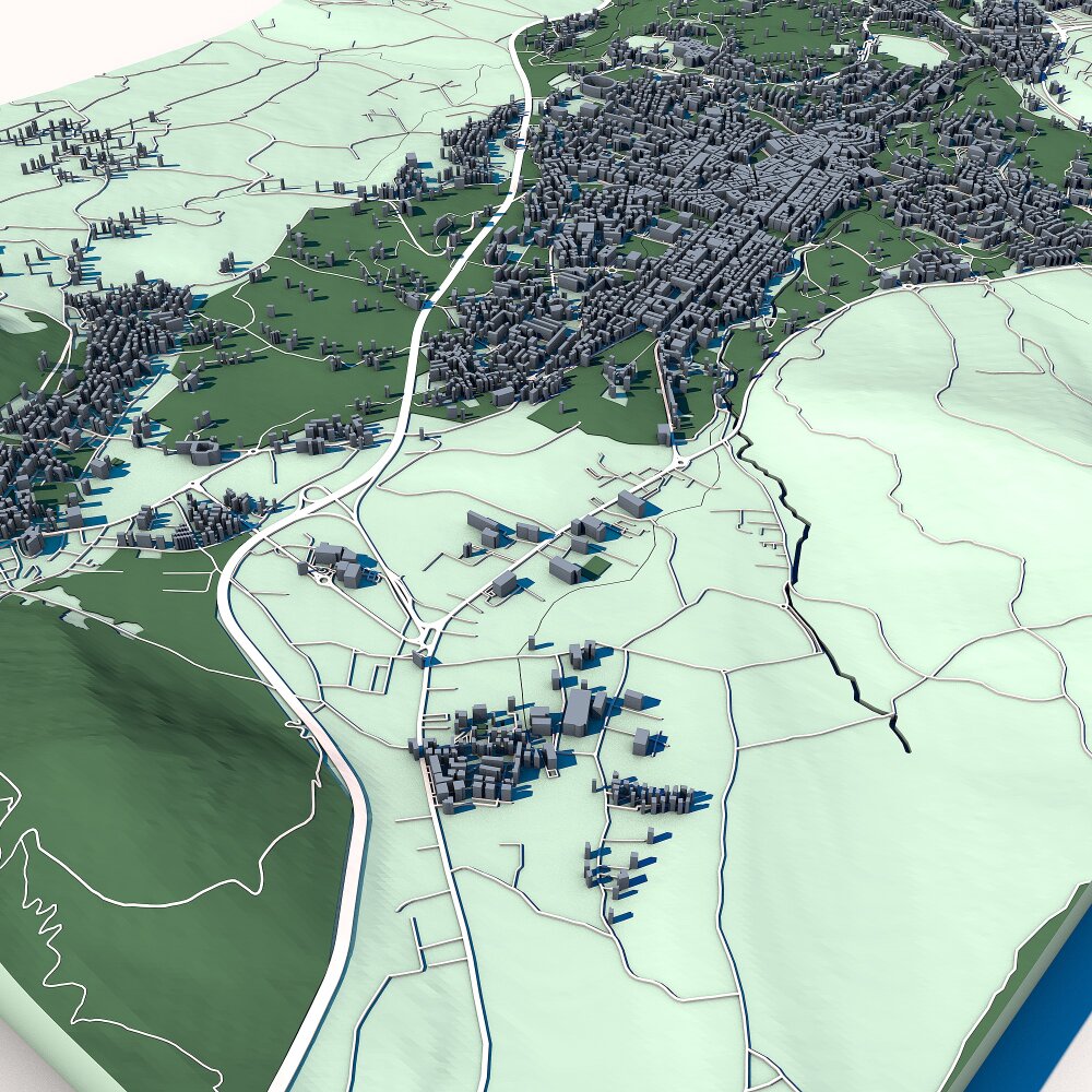 Avellino Italy Map 3D model - Download City on 3DModels.org