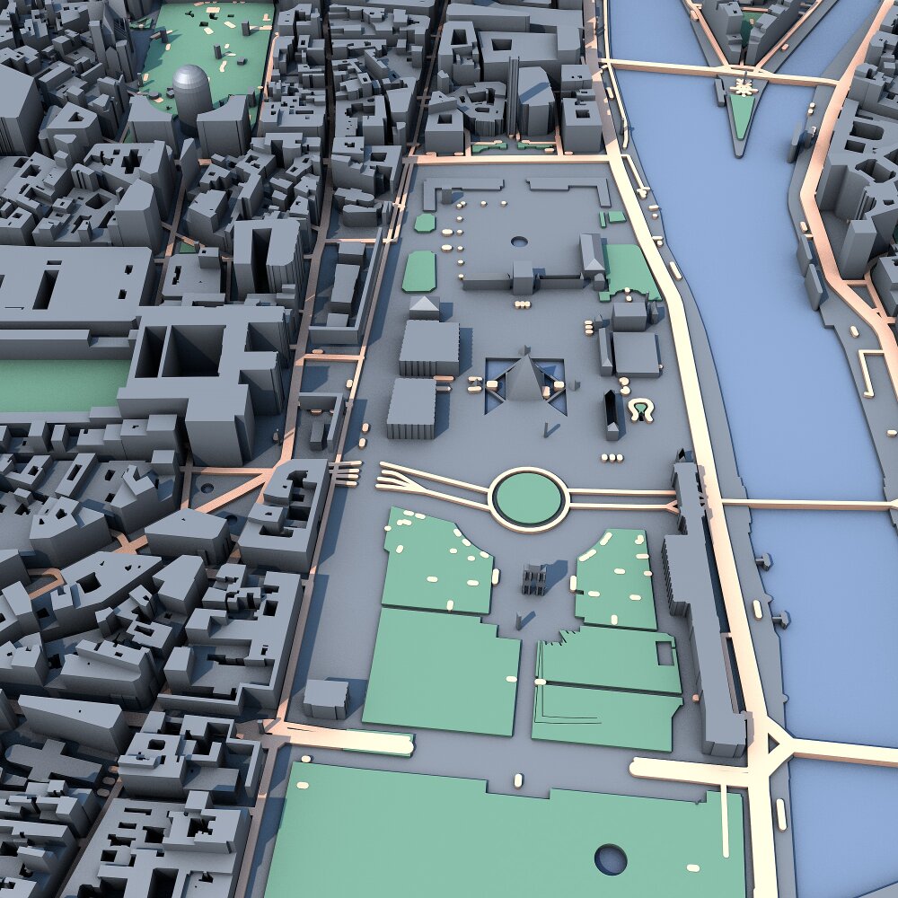 Louvre Museum Paris France 3D model - Download City on 3DModels.org