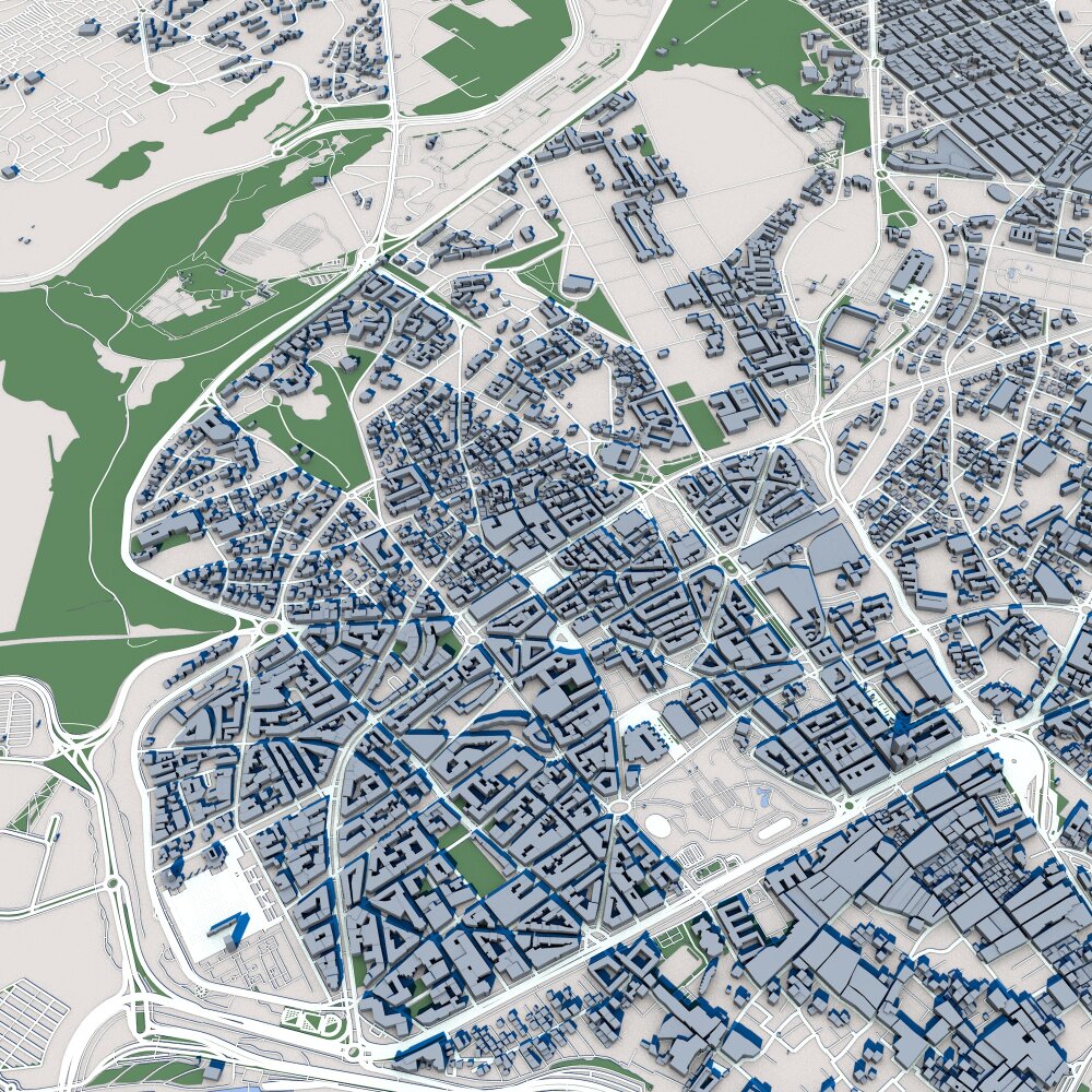 Rabat City Morocco Map 3D model - Download City on 3DModels.org