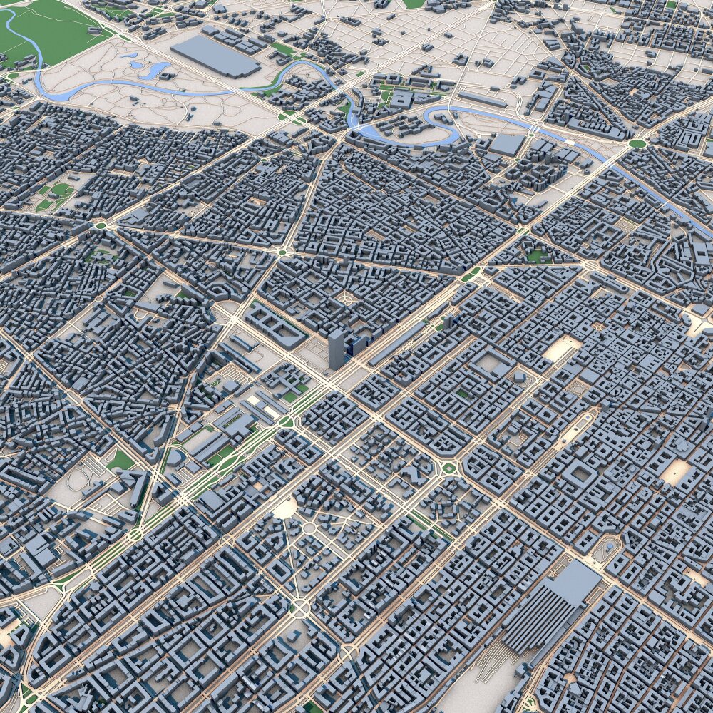 Cityscape Map Turin Italy 3D model - Download City on 3DModels.org