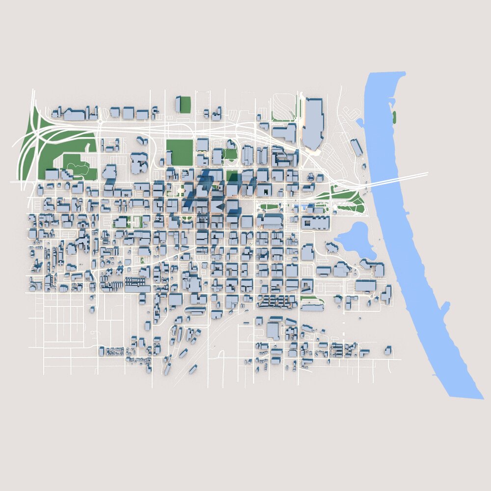Omaha City in Nebraska United States 3D model - Download City on ...