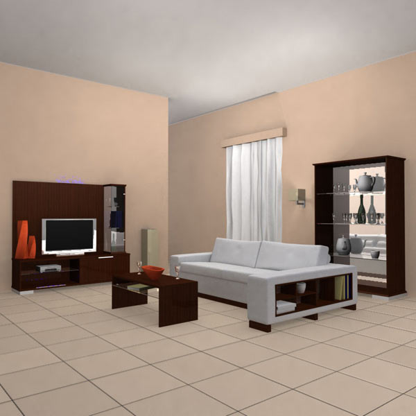 Living Room 2 3D model - Download Furniture Set on 3DModels.org