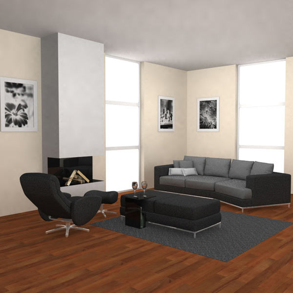 Living Room 03 Set 3D model - Download Furniture Set on 3DModels.org
