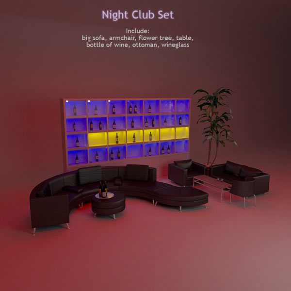 Nightclub 3D model - Download Furniture Set on 3DModels.org