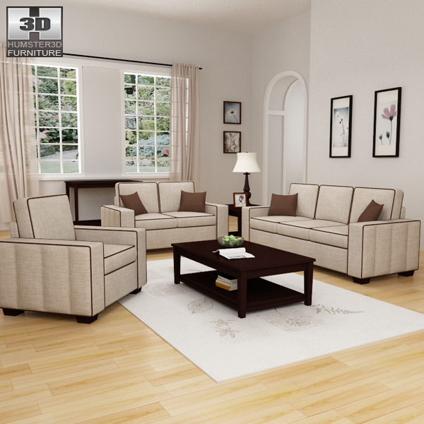Living Room Furniture 07 Set 3D model - Download Furniture Set on ...