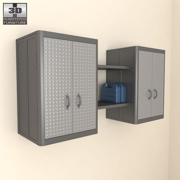 Garage Storage System with Workbench and Cabinets 3D model - Download ...