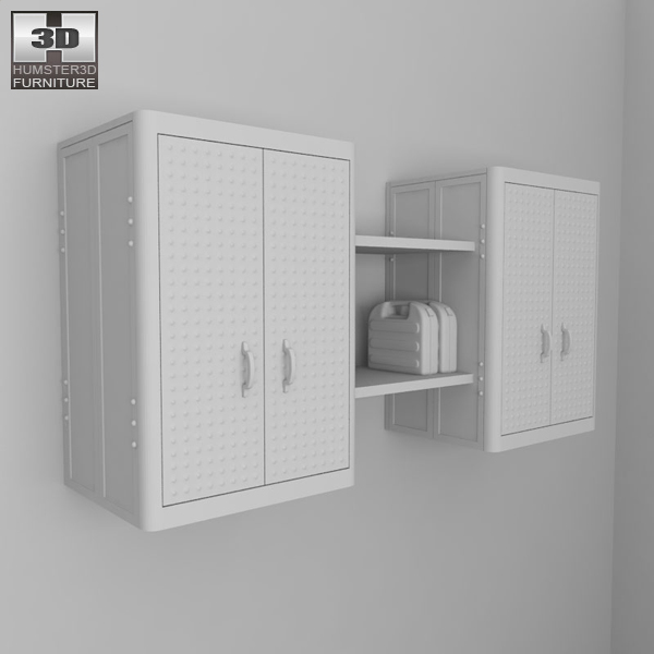 Garage Storage System with Workbench and Cabinets 3D model - Download ...
