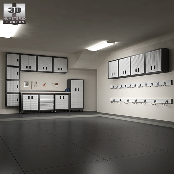 Conjunto de Muebles Para Garaje Con Armarios y Mesa de Trabajo Modelo ...
