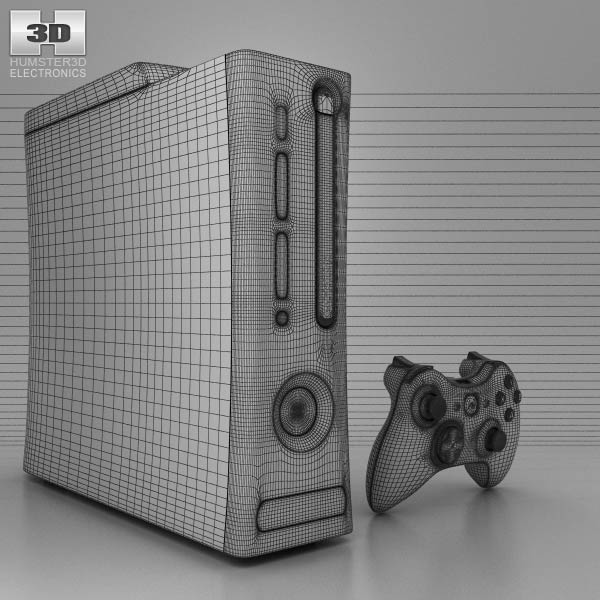 Microsoft Xbox 360 con Mando Modelo 3D - Descargar Consola de juegos ...