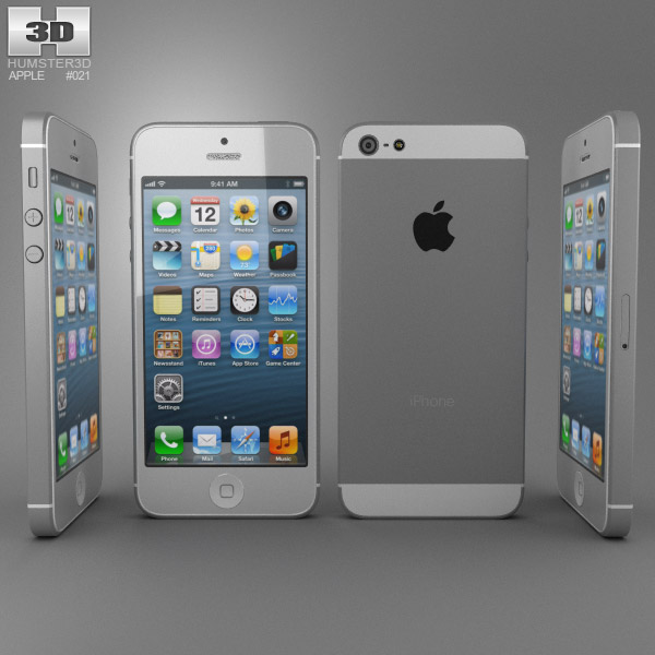 Apple iPhone 5 White 3D model - Download Phones on 3DModels.org