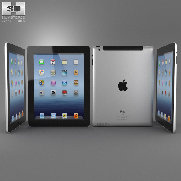 Apple iPad 4 Cellular 3D model - Download Tablet on 3DModels.org