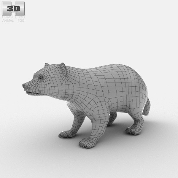 Wolverine Low Poly 3D model - Download Mammals on 3DModels.org