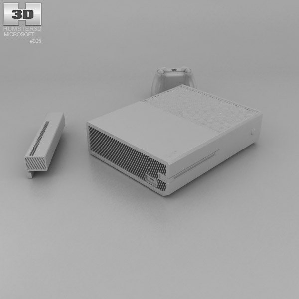 Microsoft X-Box One 720 with Kinect 3D model - Download Game Console on ...
