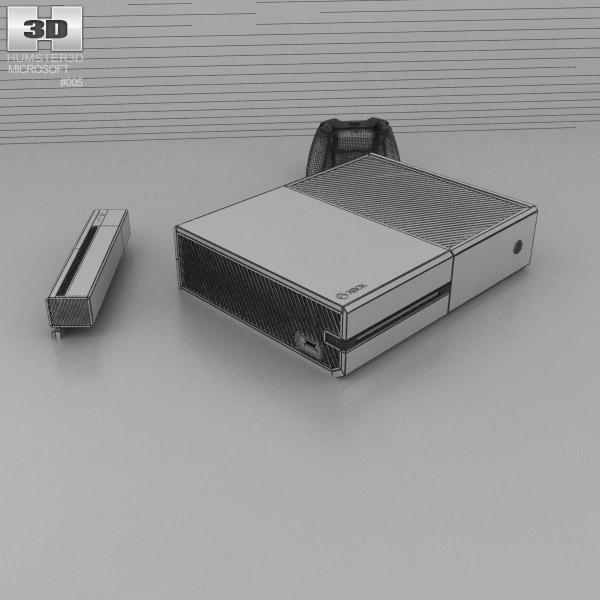Microsoft X-Box One 720 with Kinect 3D model - Download Game Console on ...